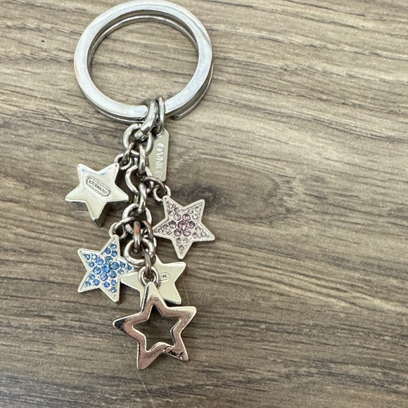 Coach | Bags | Coach Silver Star Keychain With Blue And Pink Accents ...
